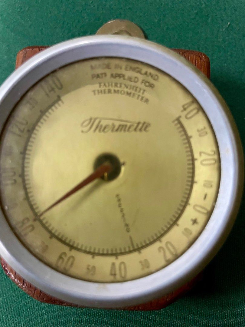 Vintage English Fahrenheit Thermometer by THERMETTE / Size: 6x4x10cms ...