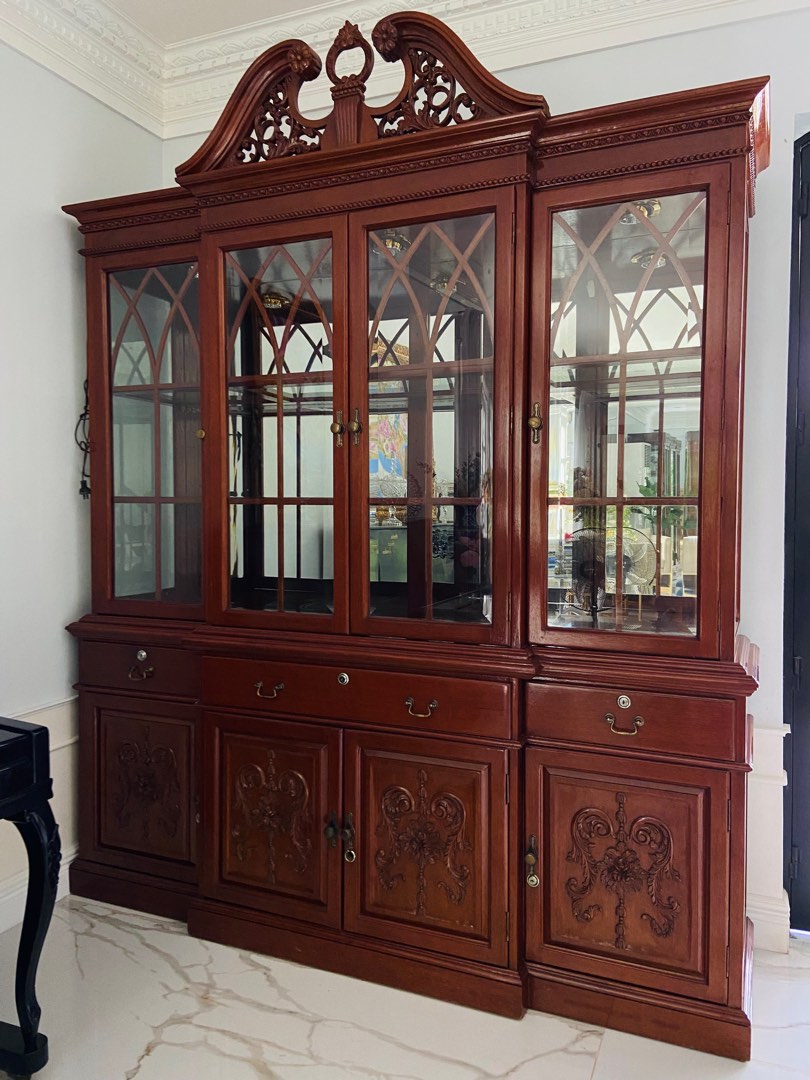 Vintage NARRA Chippendale design display cabinet, Furniture & Home ...