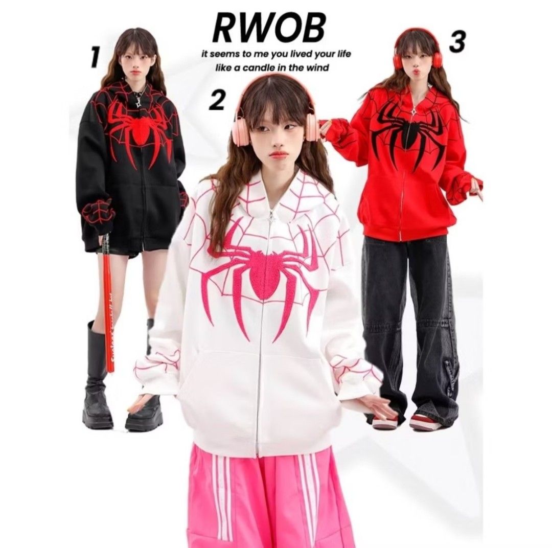 White Spider man jaket, Women's Fashion, Coats, Jackets and Outerwear ...