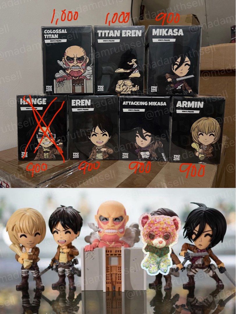 Youtooz Attack on Titan Shingeki no kyojin Figures eren yeager mikasa ...