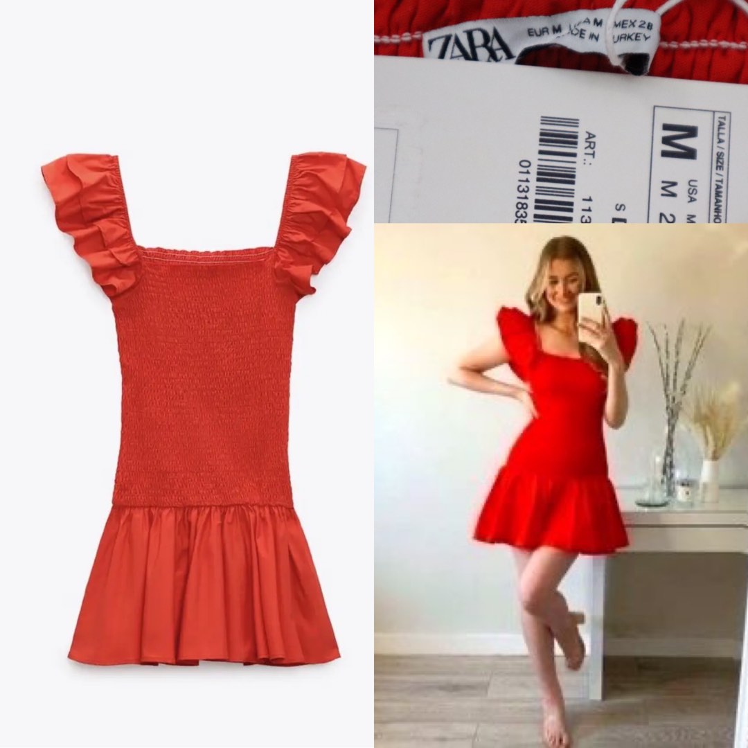 ZARA ruffled dress (for inquiries pls reach out on our ig @topicks.ph ...