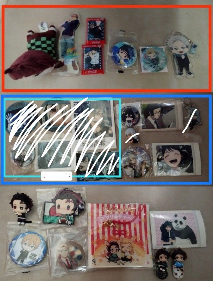 [$0.50 ea] wts jjk kny bsd sxf genshin gojo satoru yuta toge inumaki ...