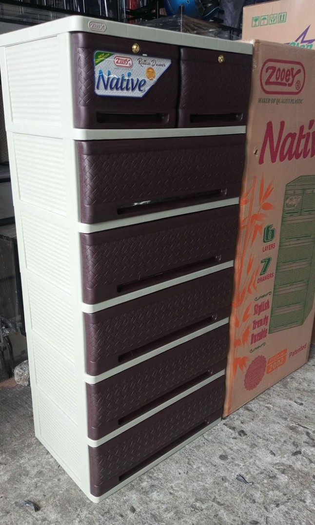 6 layer Zooey Native Rattan Drawer, Furniture & Home Living, Home ...