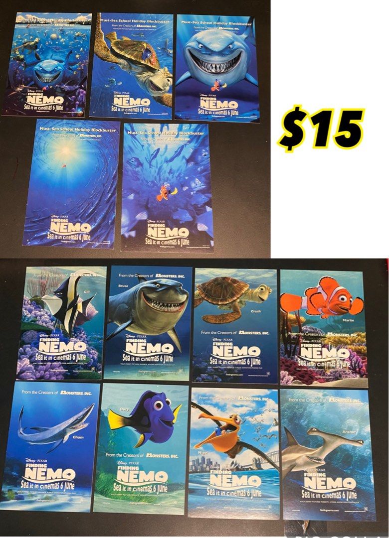 Animated movies Disney postcards Finding Nemo Incredibles brother Bear simpsons corpse bride ...