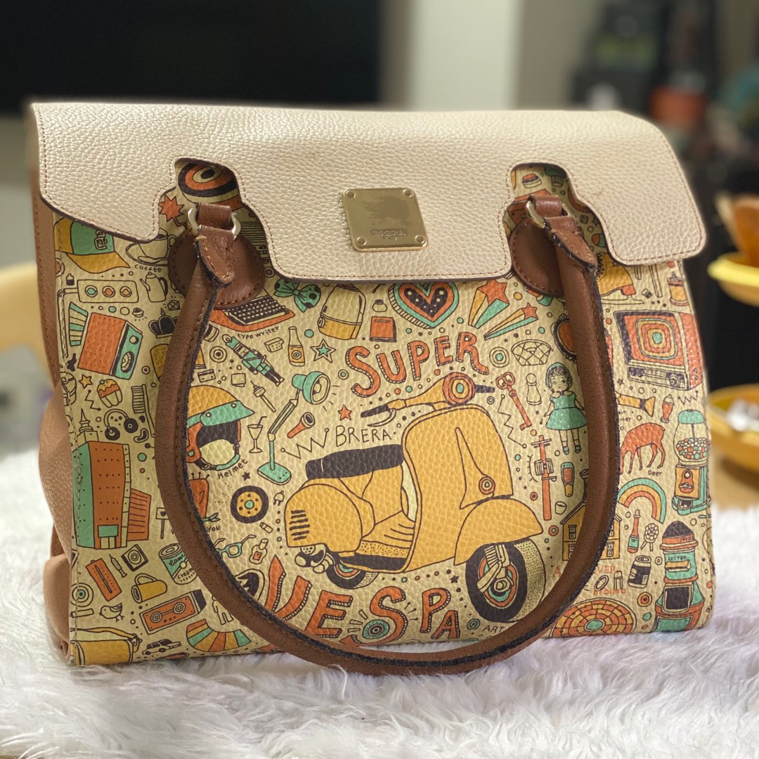 Brera Italy Cream Large 2way Bag, Women's Fashion, Bags & Wallets ...