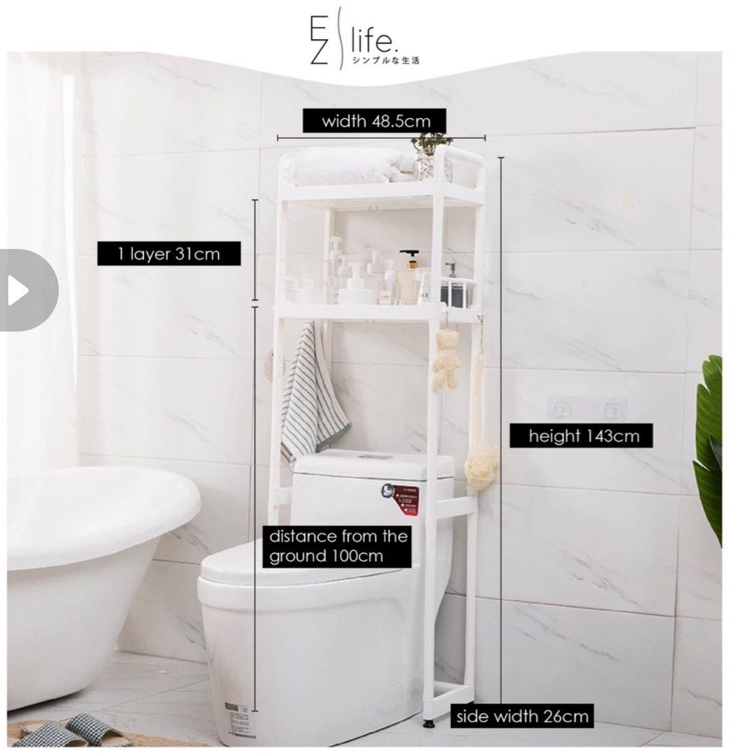 Cabinet shelving bathroom storage, Furniture & Home Living, Bathroom ...