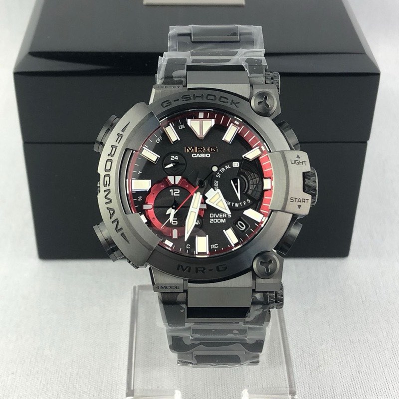 Casio G-Shock Black Red MR-G FROGMAN MRG-BF1000B-1A DLC Titanium Band, Men's Fashion, Watches ...