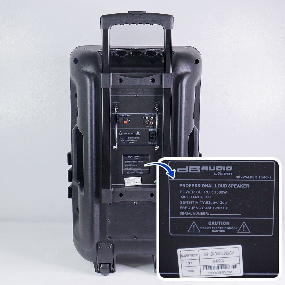 DB Audio by Astron 15"inch SKYWALKER-15MCX2 Portable Mobile Trolley ...