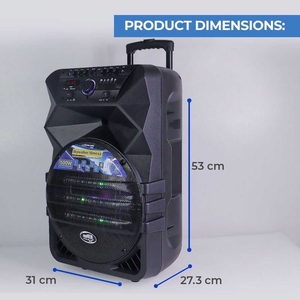 DB Audio by Astron 15"inch SKYWALKER-15MCX2 Portable Mobile Trolley ...