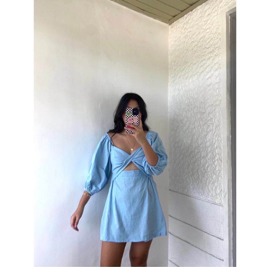 Dominique & Co. Celina Dainty Puff Linen Dress (Brand New), Women's ...