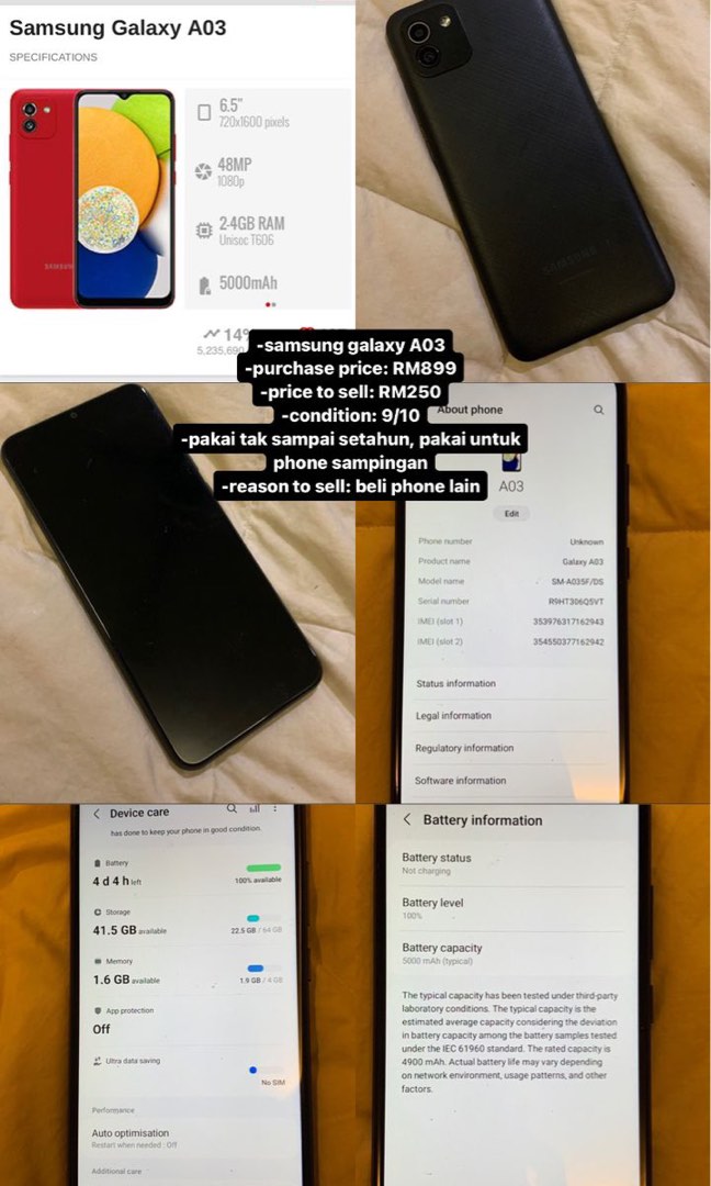 Galaxy A03 64GB Black, Mobile Phones & Gadgets, Mobile Phones, Android ...