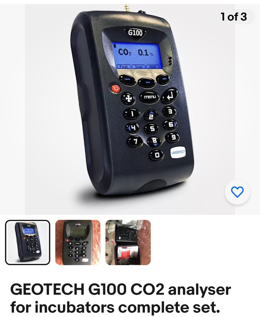 GEOTECH G100 CO2 analyser for incubators complete set., Health ...