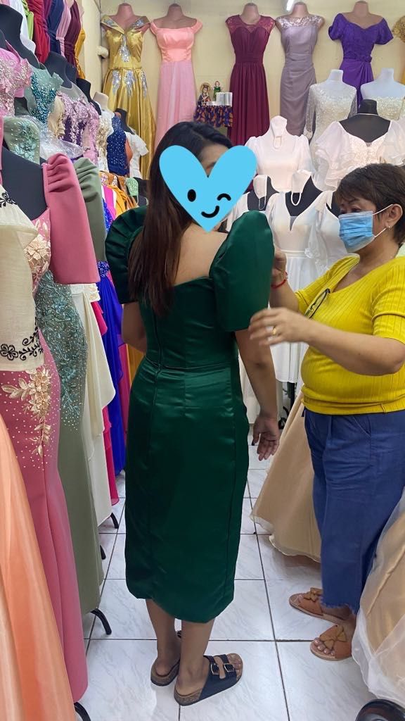 Green Filipiniana, Women's Fashion, Dresses & Sets, Evening dresses ...