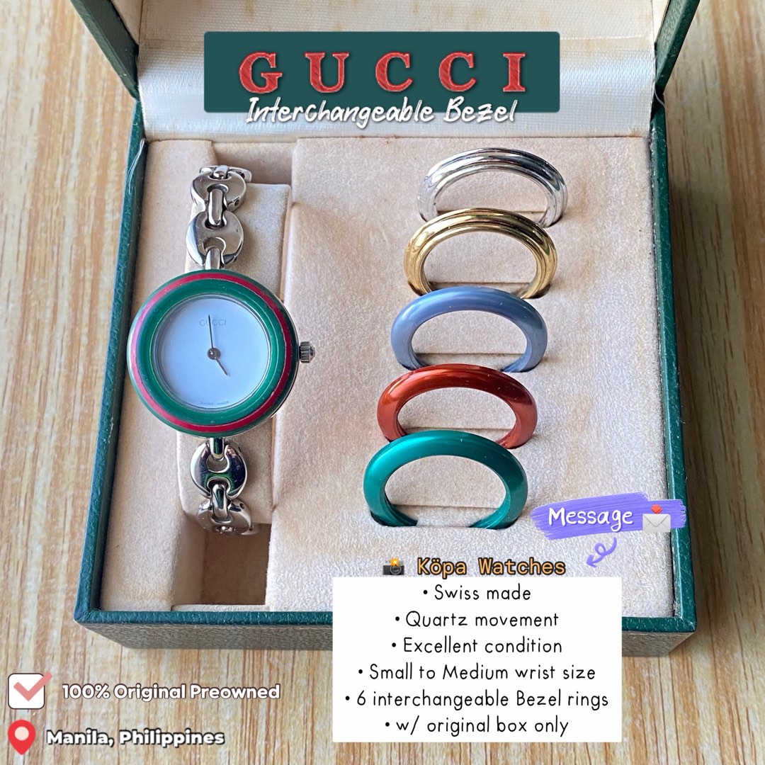 GUCCI Interchangeable Bezel Watch (Marina), Women's Fashion, Watches ...