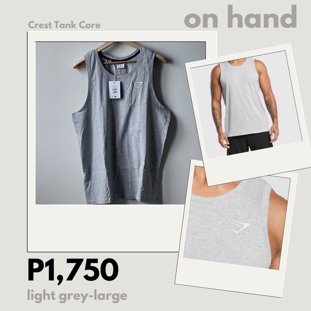 Gymshark Crest Tank Core, Men's Fashion, Activewear on Carousell