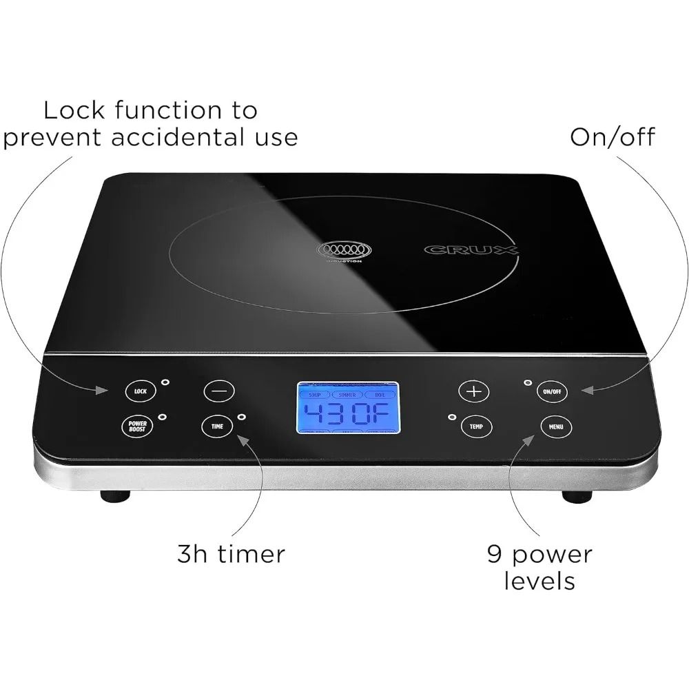 Induction Cooktop, Electric Hot Plate, Programmable Single Burner with ...