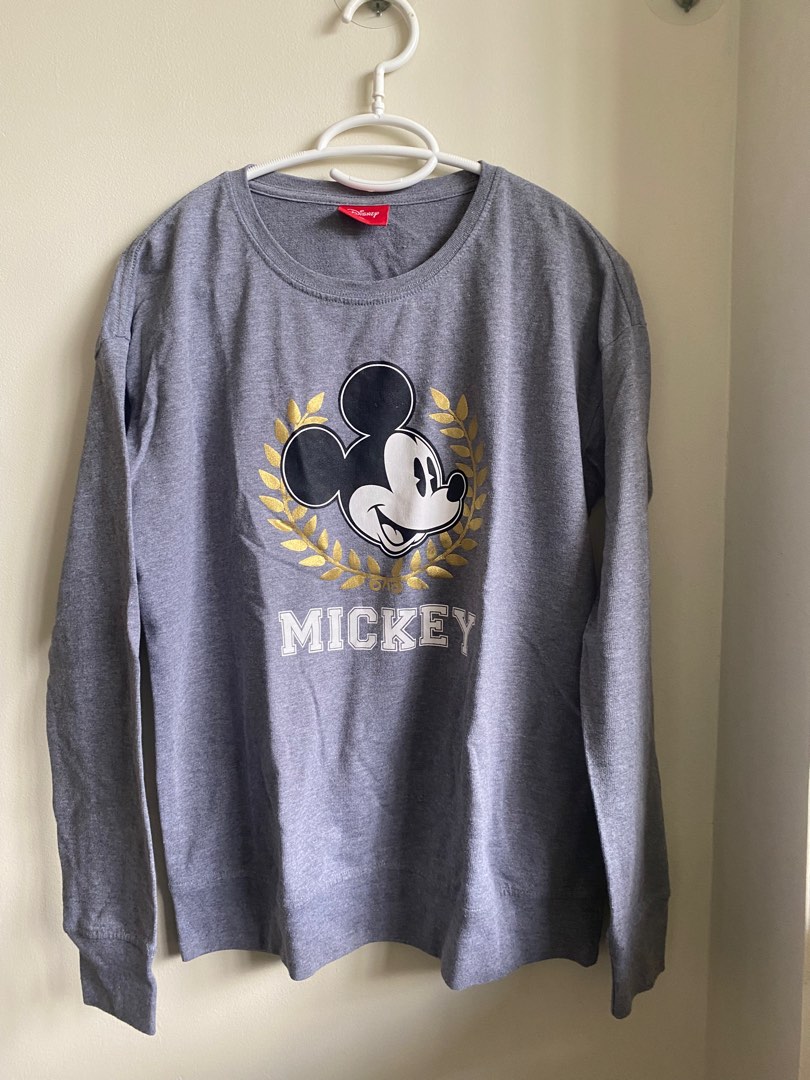 Mickey Mouse Gray Pullover Varsity, Women's Fashion, Coats, Jackets and ...