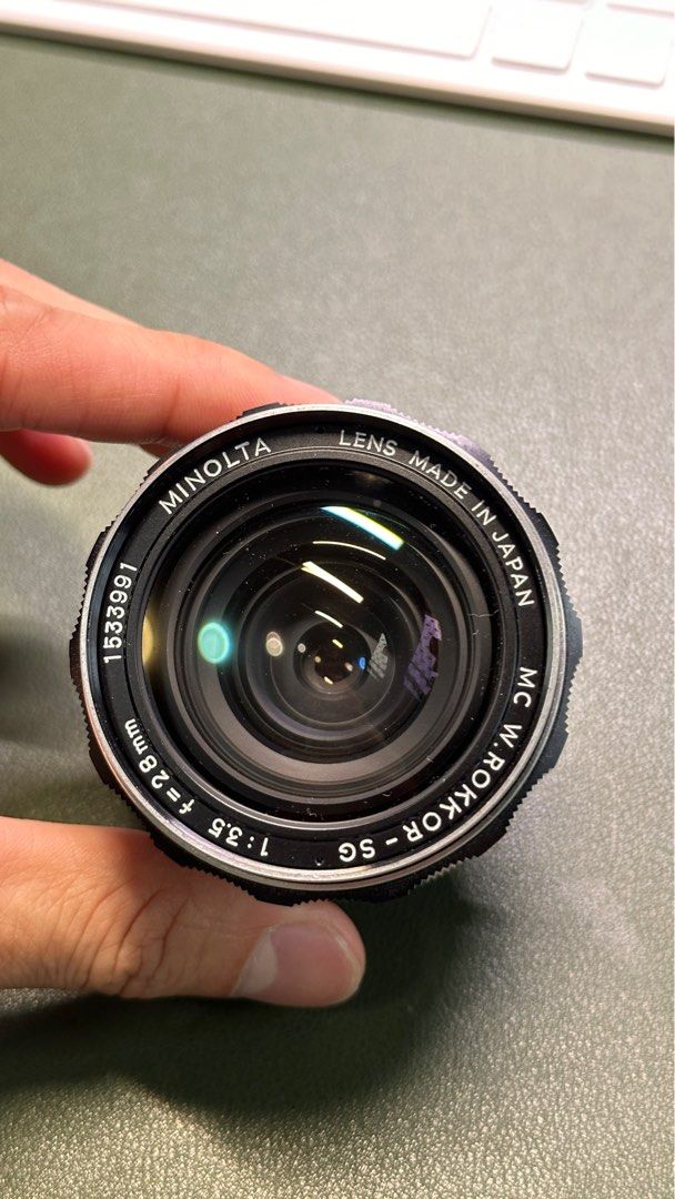 Minolta W Rokkor lens 28mm F3.5 with front and rear cap, Photography ...