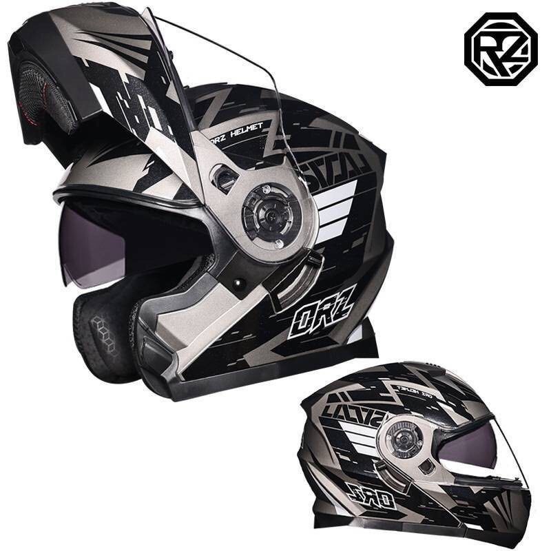 ORZ motorbike dual visor modular helmet with DOT certificate, 他的時尚, 手錶及配件, 帽子在旋轉拍賣