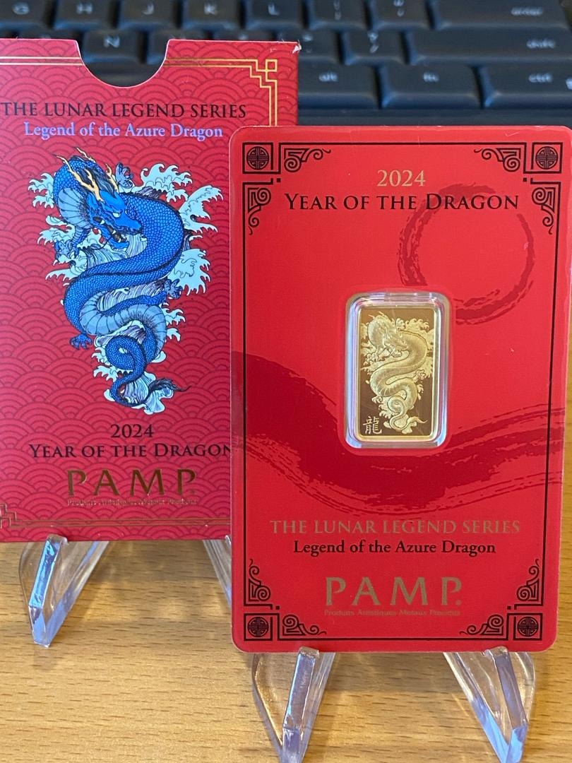 Pamp Suisse, 2024 Legend of the Azure Dragon 5 Gram Gold Bar, Hobbies ...