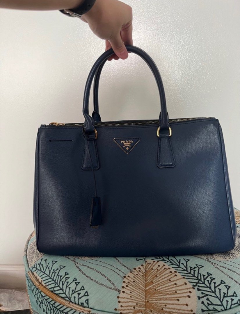 Prada Double Zipper Saffiano Leather Bag, Luxury, Bags & Wallets on Carousell