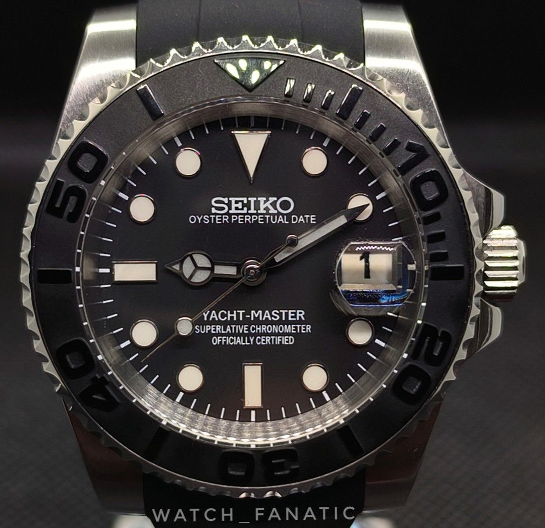 SEIKO HIGH QUALITY MOD [ YACHT-MASTER OYSTER PERPETUAL DATE ] JAPANESE NH35 MOVEMENT, Men's ...