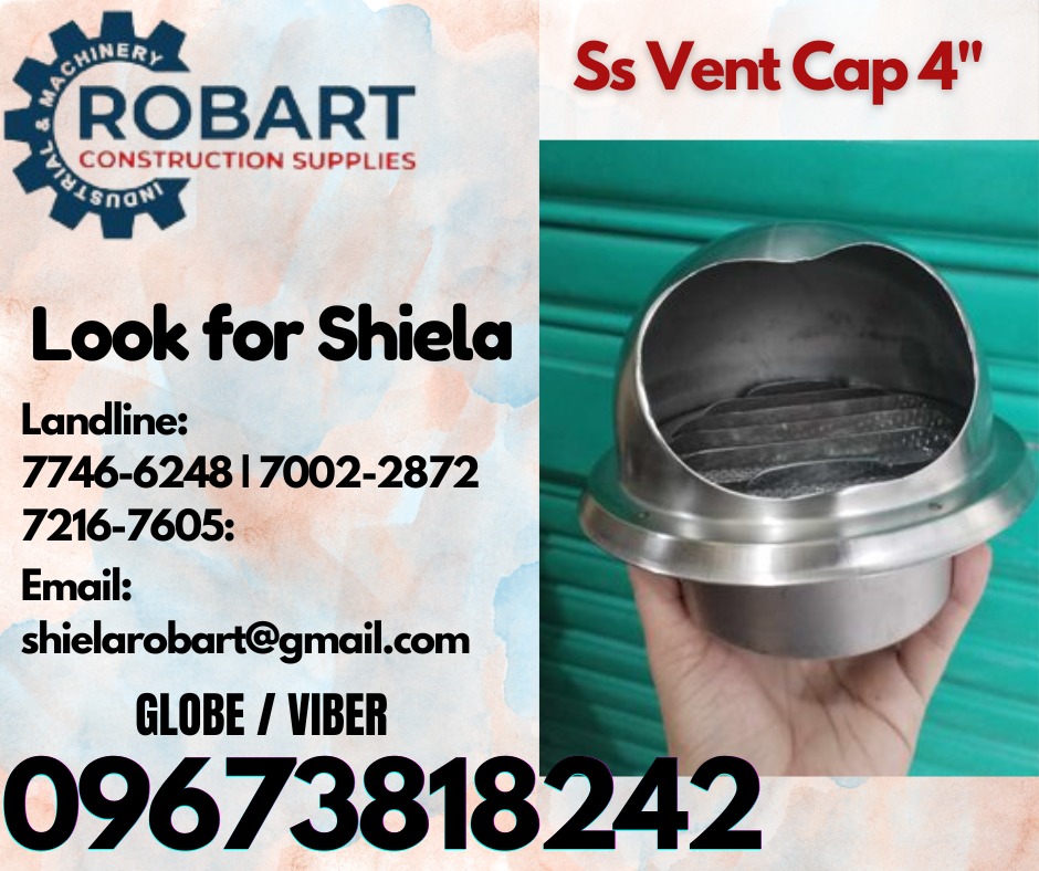 Ss Vent Cap 4", Commercial & Industrial, Construction Tools & Equipment ...
