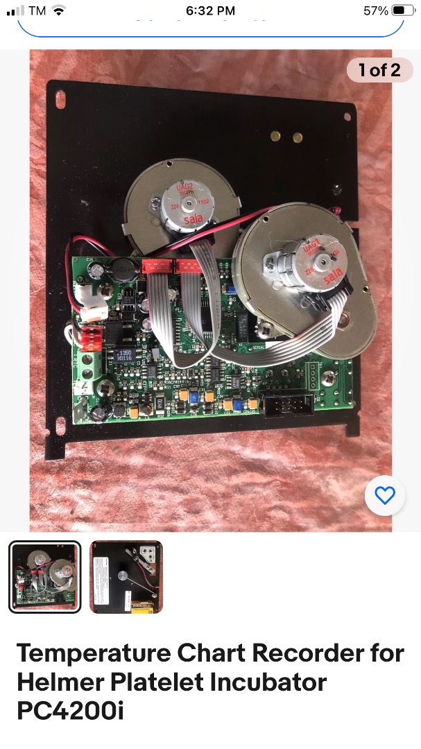 Temperature Chart Recorder for Helmer Platelet Incubator PC4200i ...