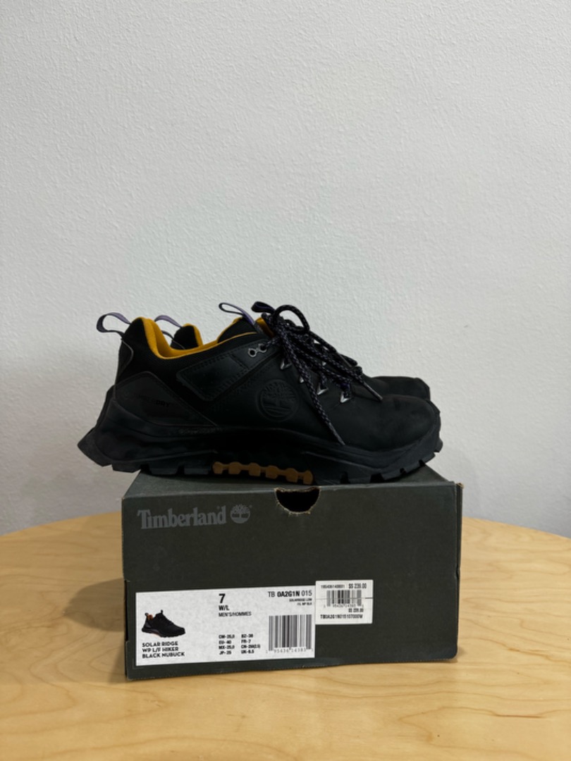 TIMBERLAND SOLAR RIDGE LOW HIKER - WATERPROOF HIKING BOOTS BLACK NUBUCK ...
