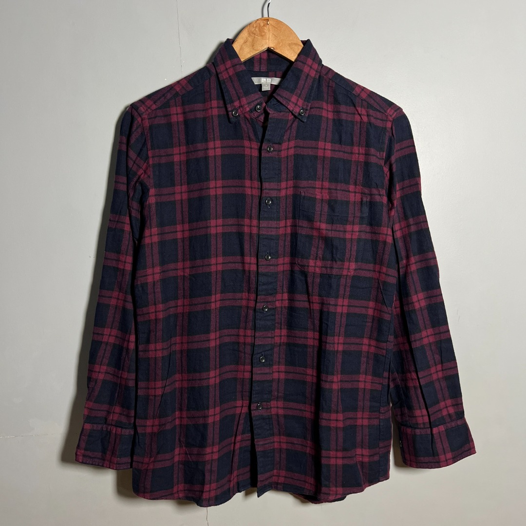 Uniqlo Flannel Long Sleeve Shirt 2, Men's Fashion, Tops & Sets, Tshirts ...