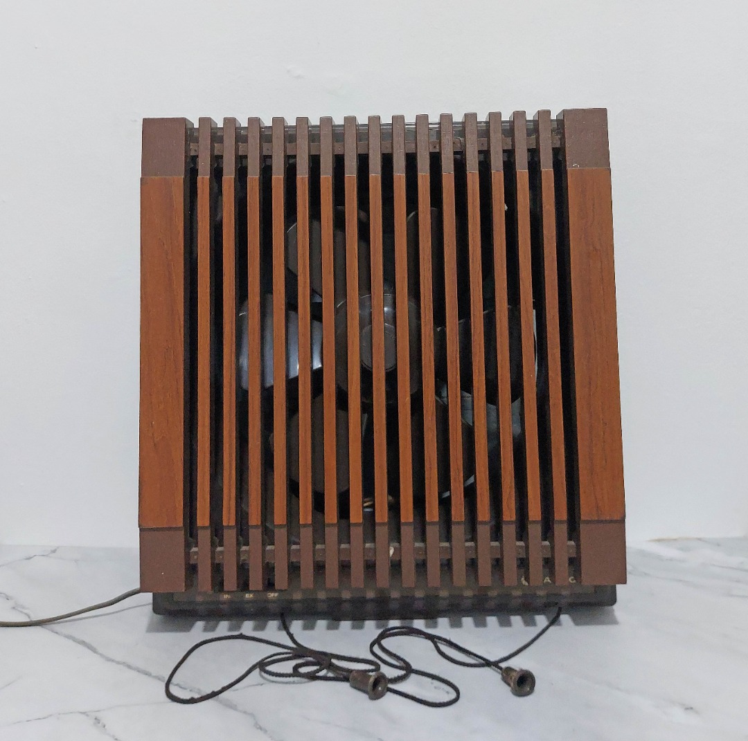 Vintage Lawas Sanyo 10inch Motif Kayu Brown Ventilating Fan Exhaust ...