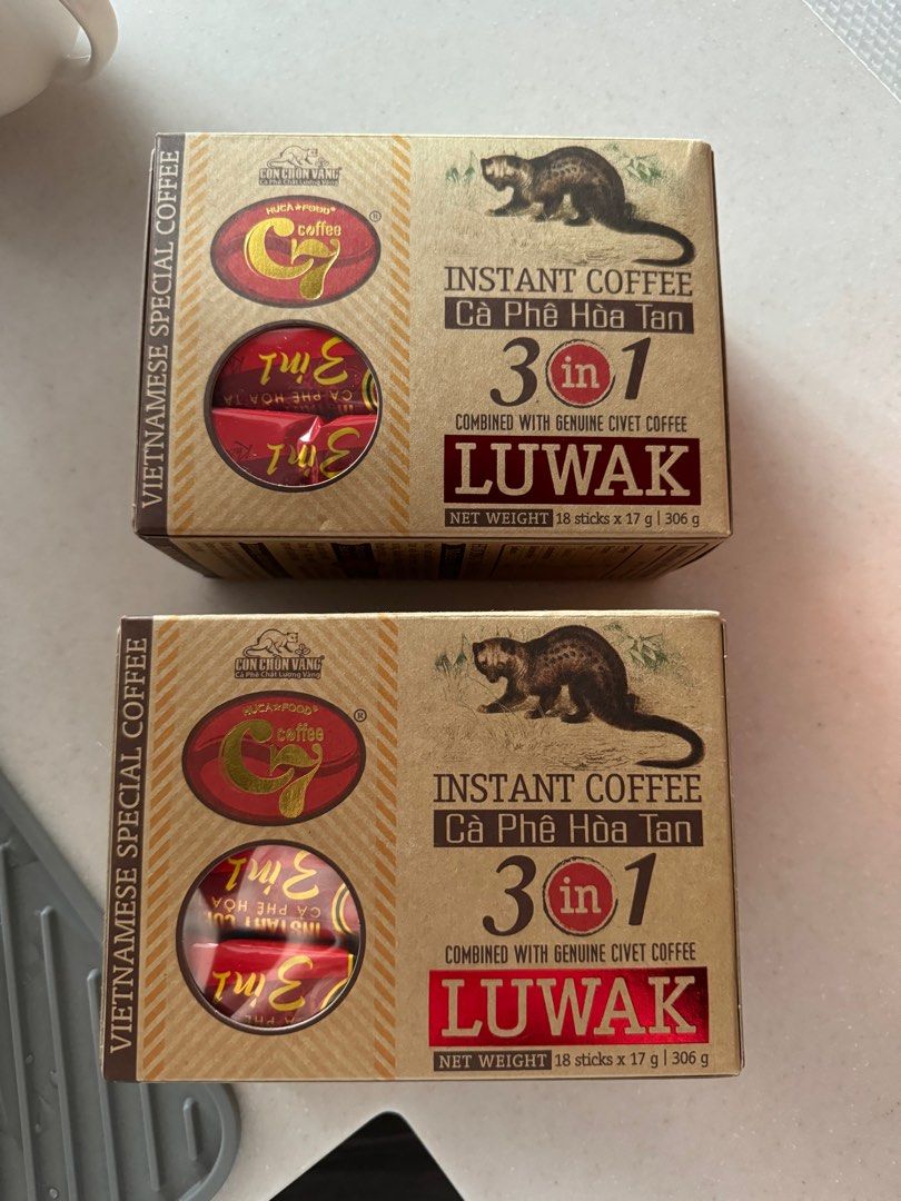 3in1 Luwak Instant Coffee Gold Mink C7 (Box of 18 Packs x 17g), Food ...