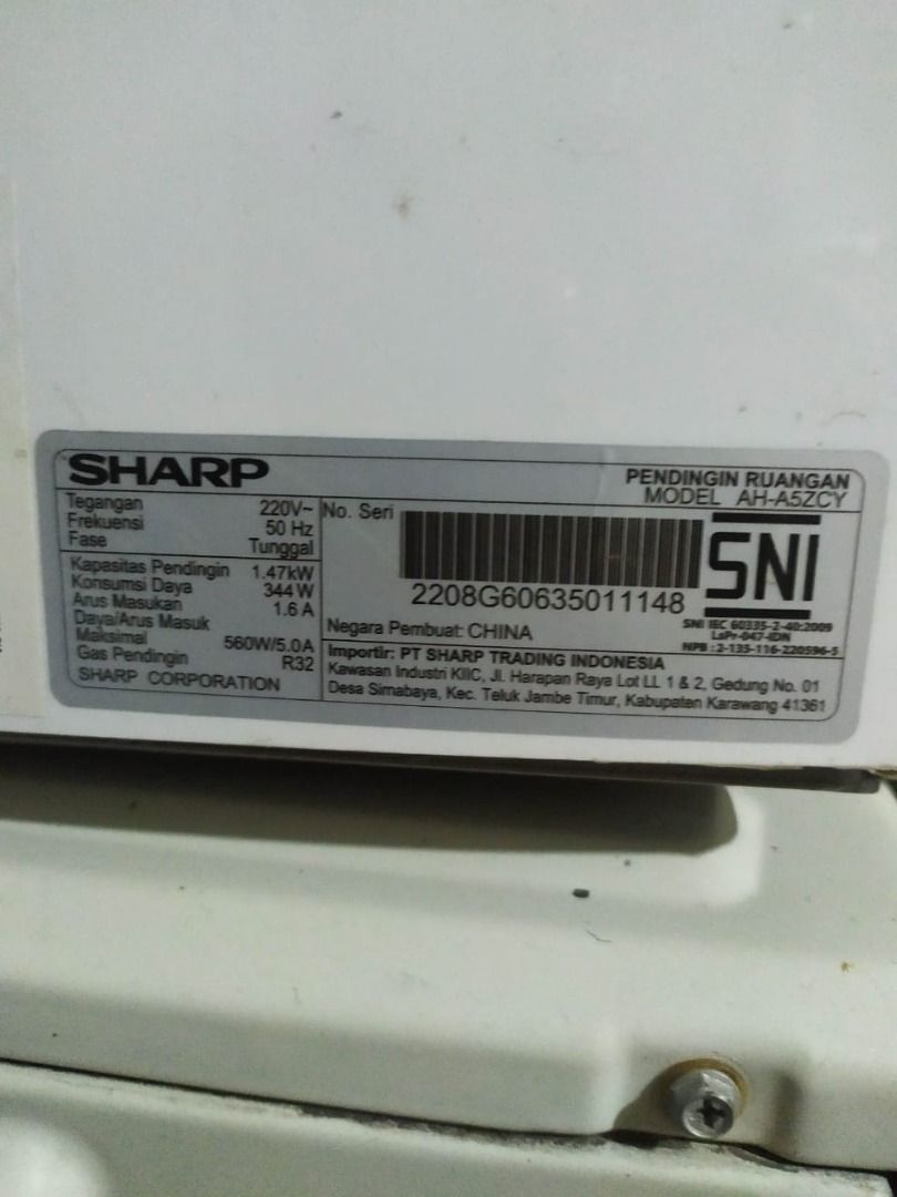 AC SHARP 1/2 PK TIPE AH-A5ZCY/ZCYN (SEPERTI BARU), Elektronik, Lainnya ...