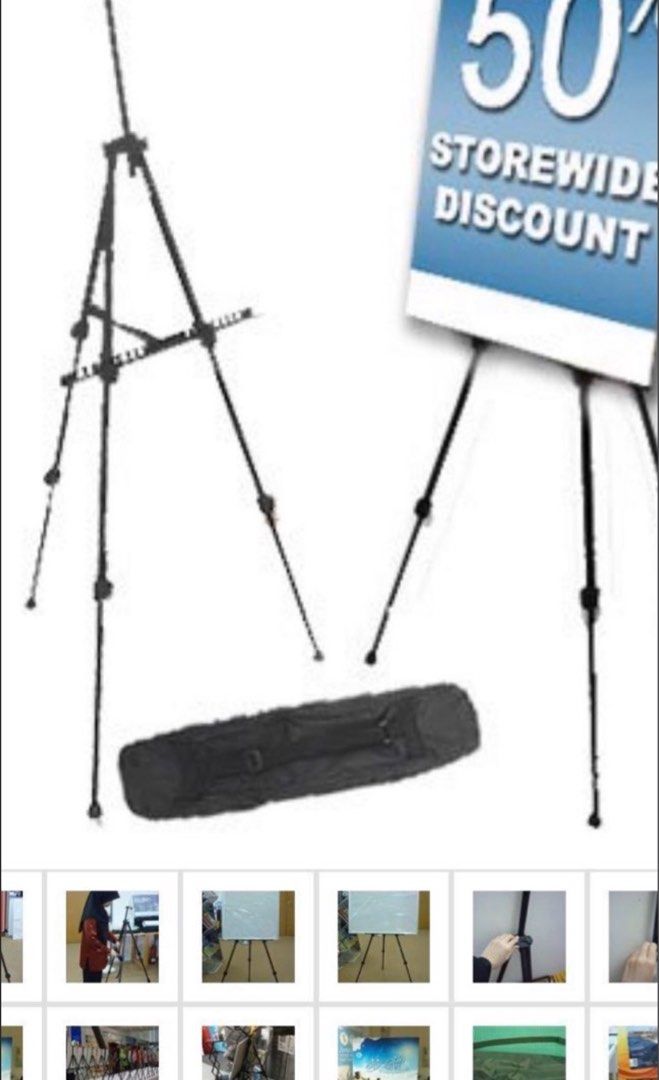 Adjustable Metal Sketch Easel Stand Foldable Travel Easel Tripod ...