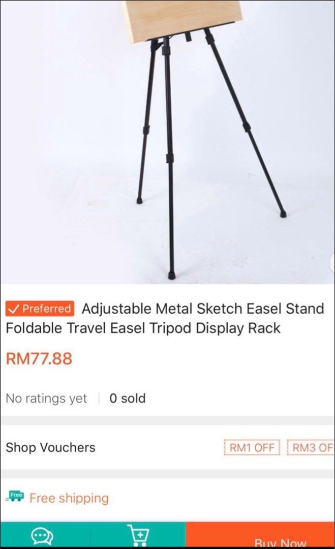 Adjustable Metal Sketch Easel Stand Foldable Travel Easel Tripod ...