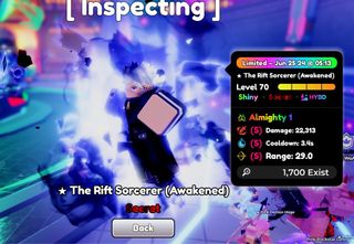 Anime Defenders almighty sss GOJO , The Rift Sorcerer, Video Gaming ...