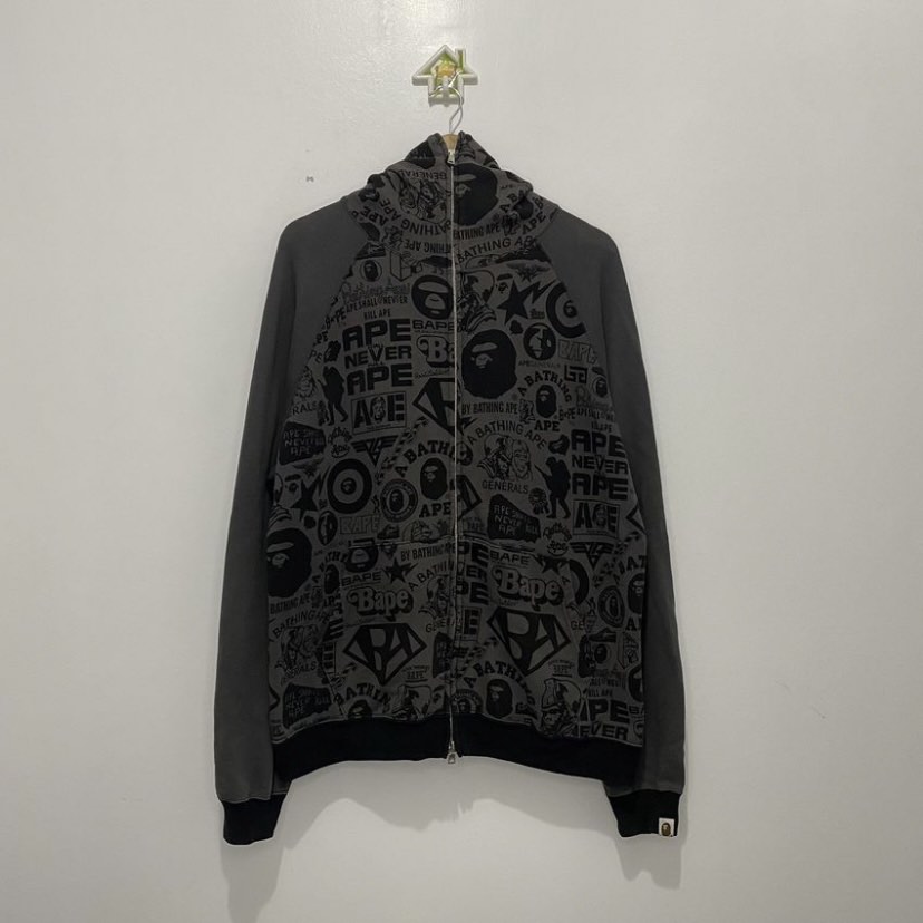 Bape OG Multi Logo Zip Up Hoodie, Men's Fashion, Coats, Jackets and ...