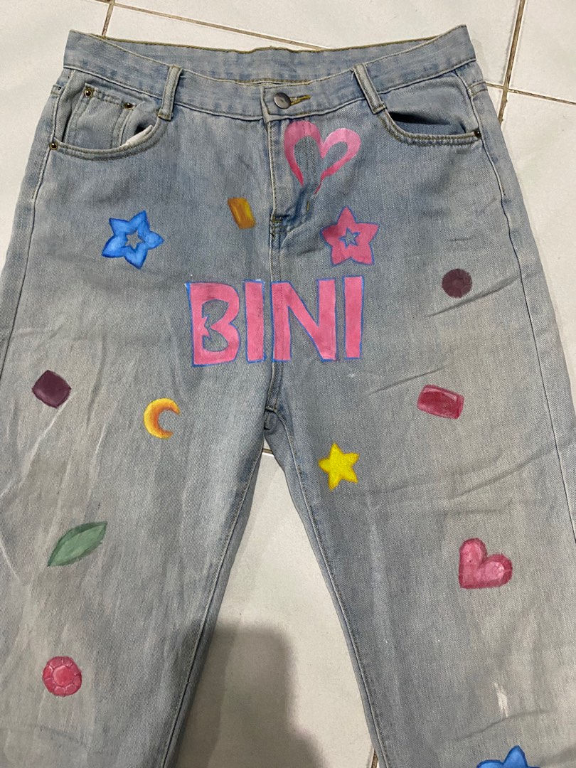 BINI inspired Painted Baggy Vintage Denim Jeans Concert Outfit ...
