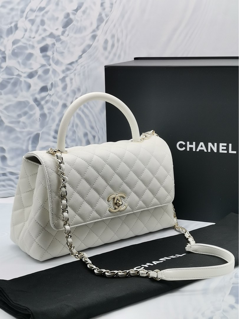 (BRAND NEW) 2023 MICROCHIP CHANEL COCO LARGE HANDLE 23A FLAP BAG IN ...