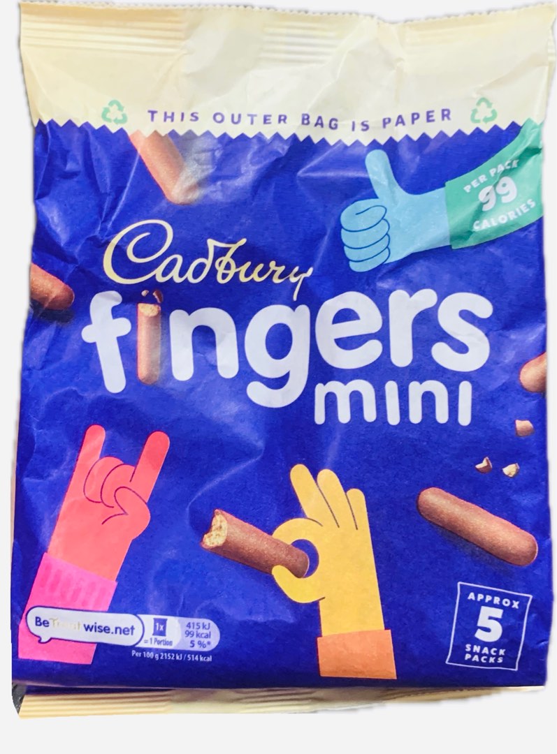 CADBURY MINI FINGERS BISCUIT 96.5G, Food & Drinks, Other Food & Drinks ...