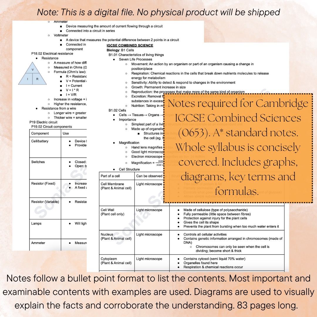 Cambridge Igcse Combined Science 0653 Notes Everything Else Others