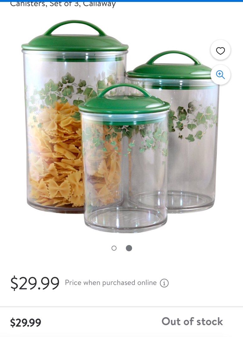 Corelle Coordinates by Reston Lloyd Acrylic Storage Canisters Callaway ...