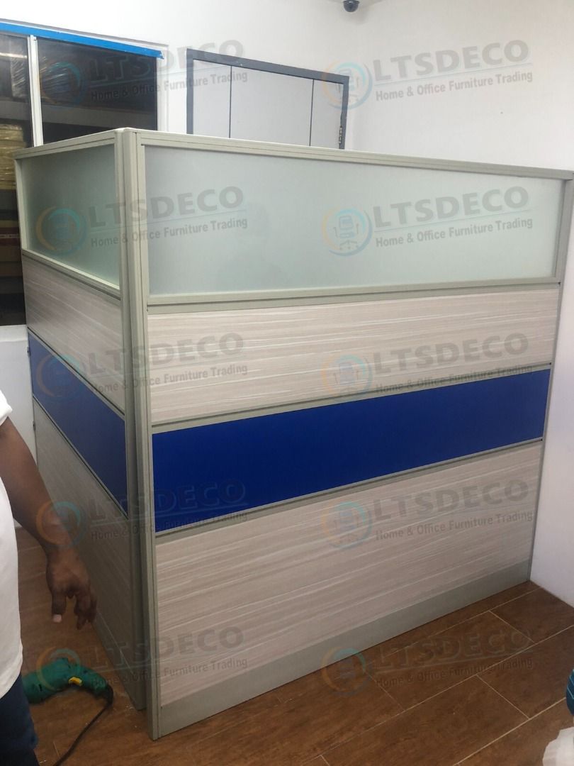 Full laminated partition divider with glass | office partition | office ...