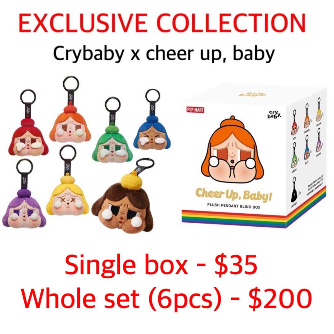 Full set (EXCLUSIVE) CRYBABY CHEER UP, BABY! SERIES Plush Pendant Blind ...