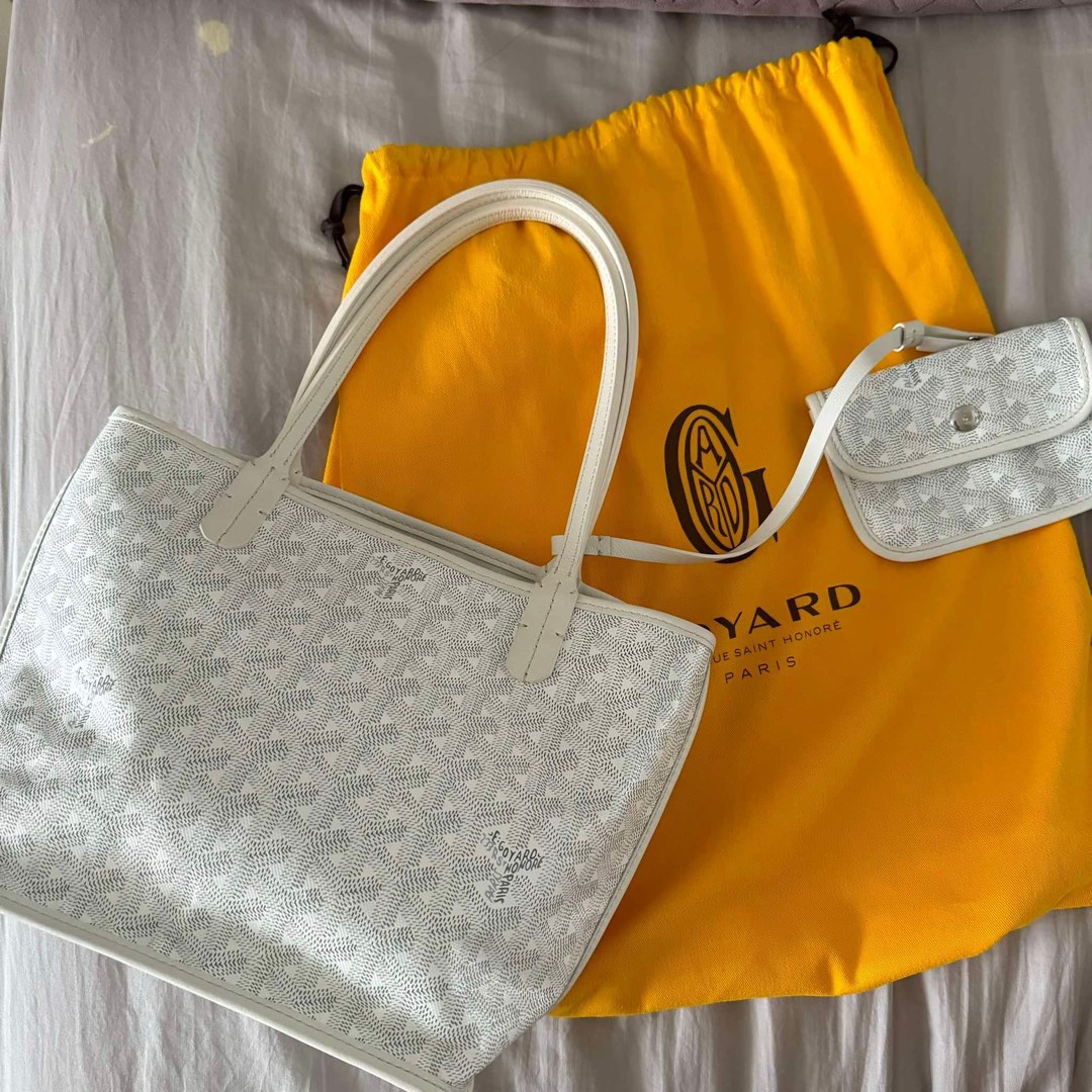 Goyard Anjou Mini White, Luxury, Bags & Wallets on Carousell