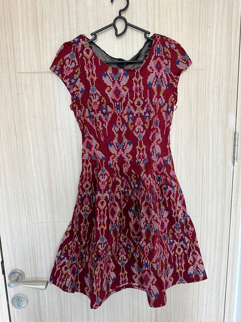 HARGA NETT‼️ DRESS BATIK MARUN / DRESS BATIK SONGKET / DRESS BATIK ...