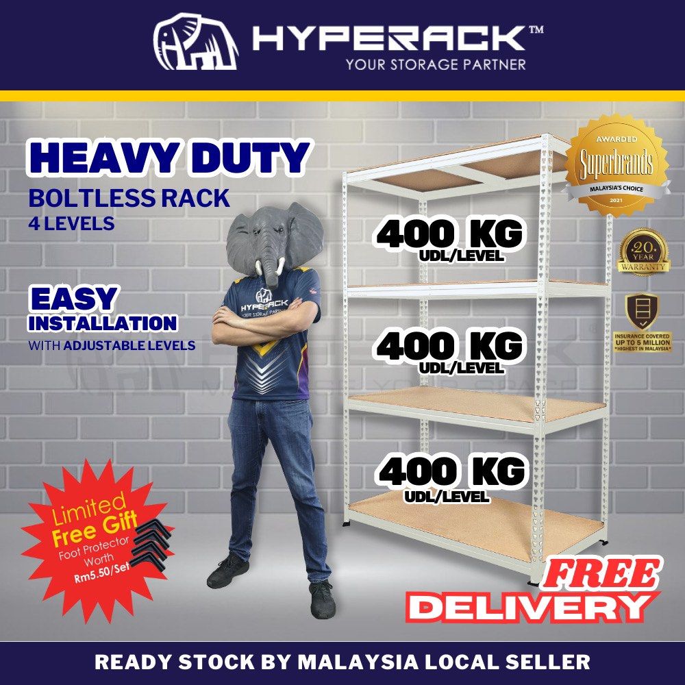 Hyperack Boltless Rack (Size D60cm x L150cm), Furniture & Home Living ...