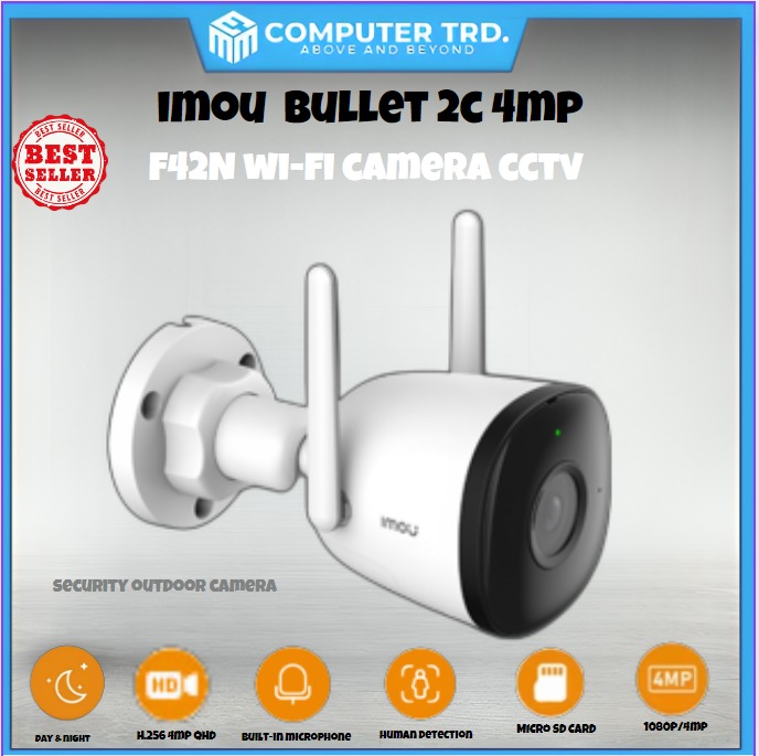 IMOU Bullet 2c 4mp IPC-F42N-D 2K QHD CCTV Smart Monitoring Wifi Outdoor ...
