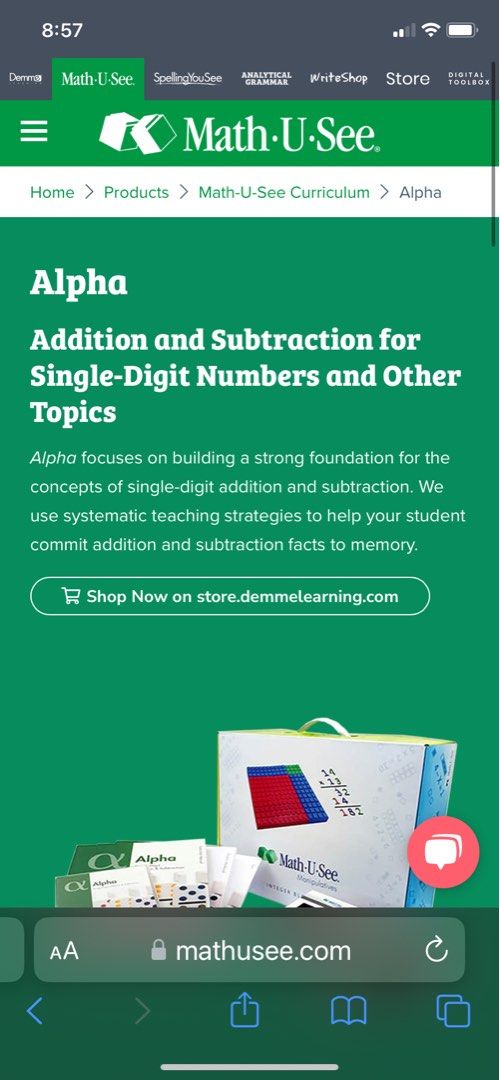 Math u See primer alpha beta textbook workbook test booklet dvd ...