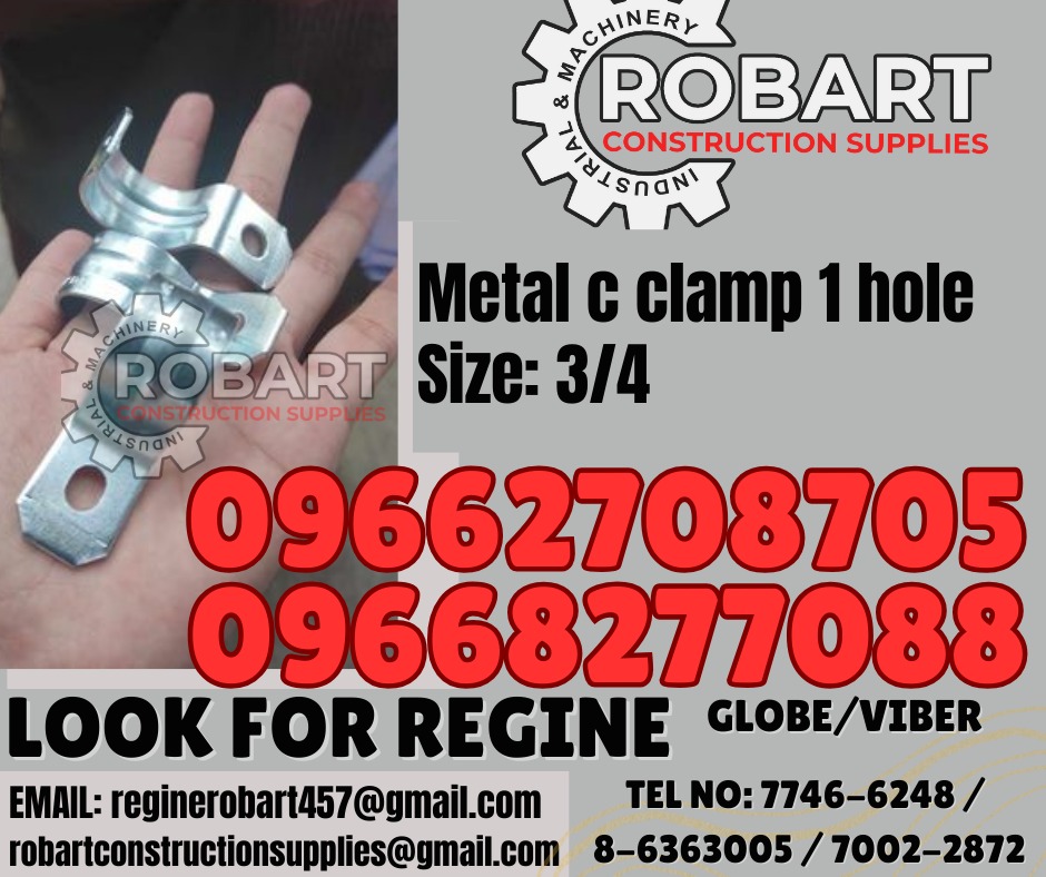 Metal c clamp 1 hole Size: 3/4, Commercial & Industrial, Construction ...